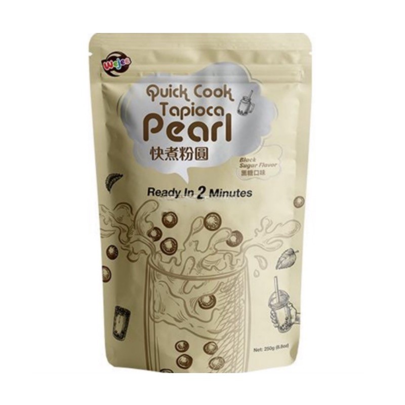 Wejee Quick Cook Tapioca Pearl Black Sugar Flavor 250g